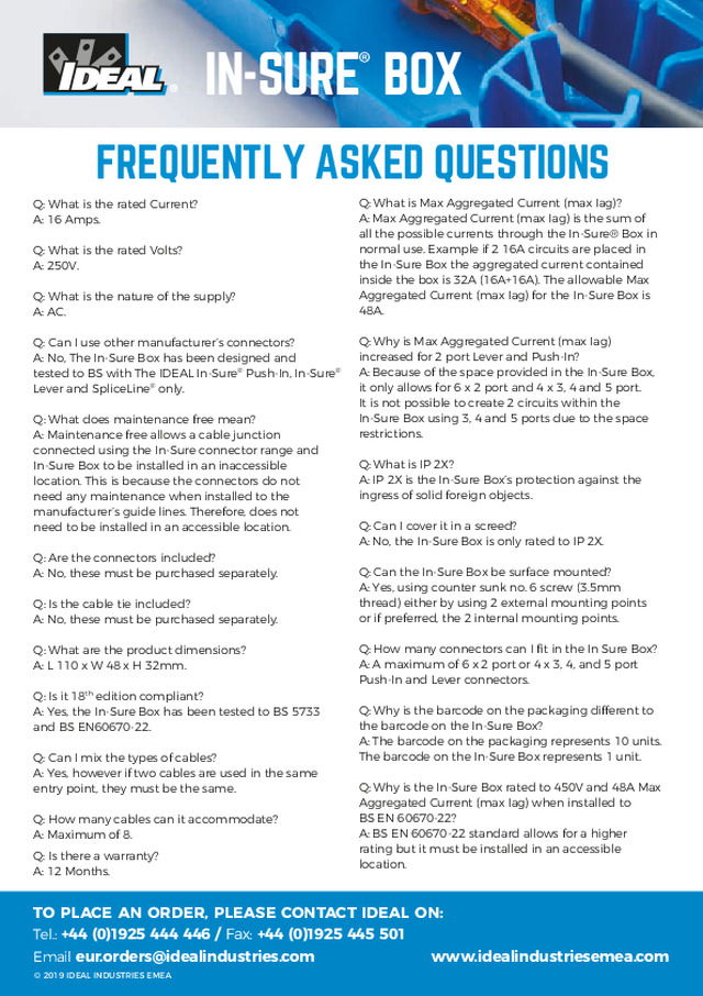 In-Sure Box FAQ's - Voltimum UK